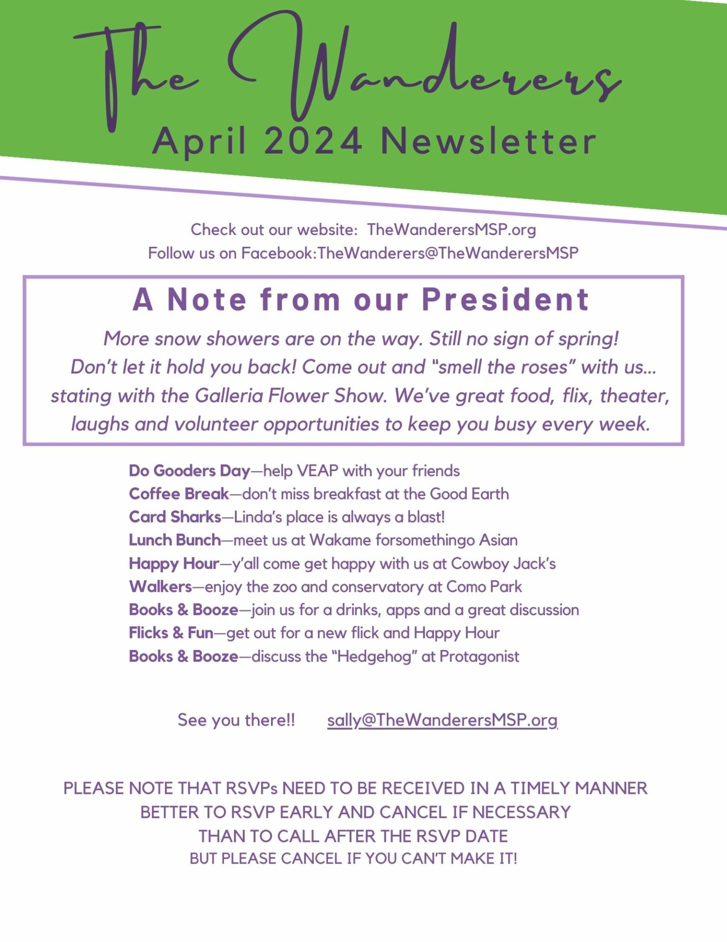 April 2024 Newsletter | the wanderers