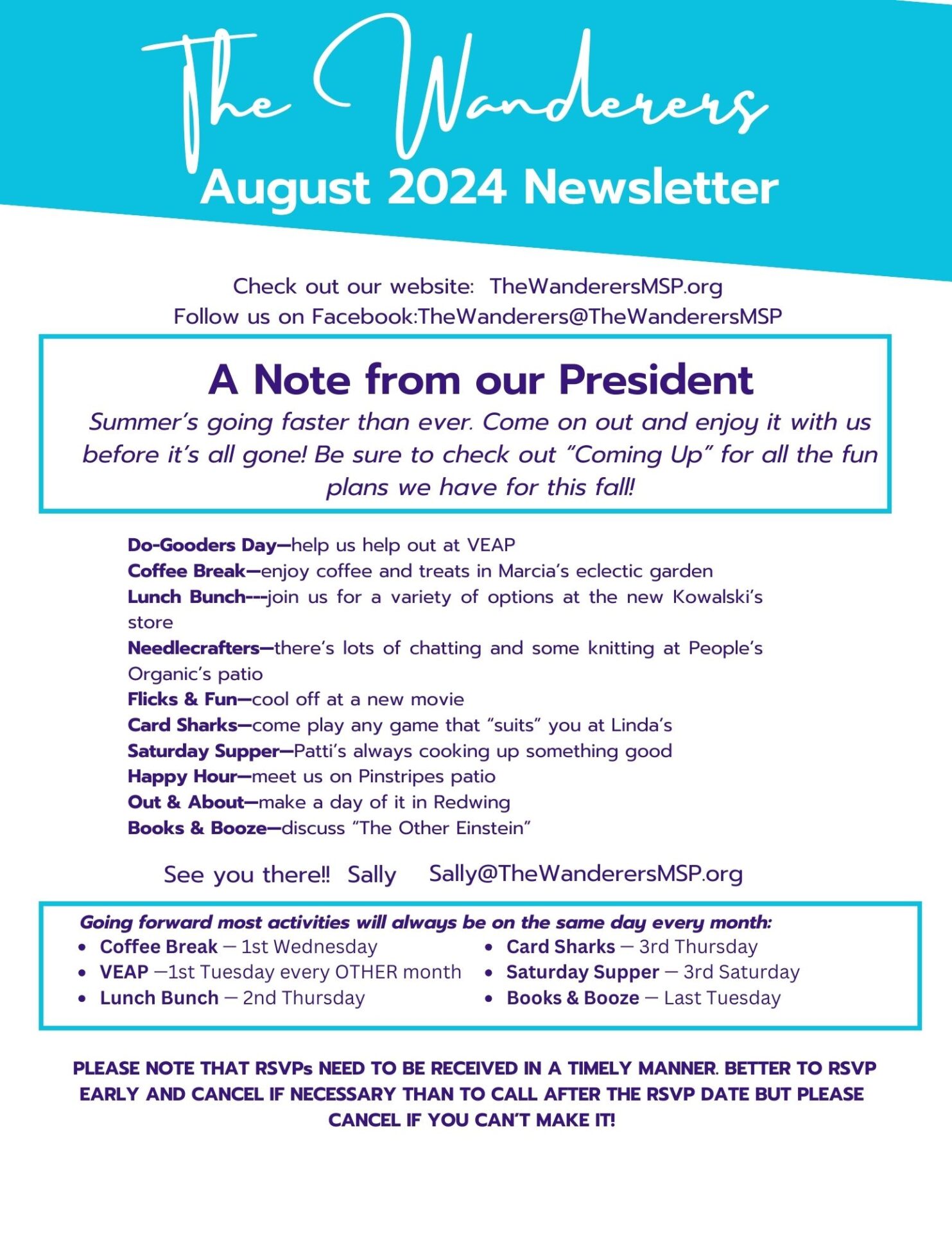 August 2024 Newsletter | the wanderers