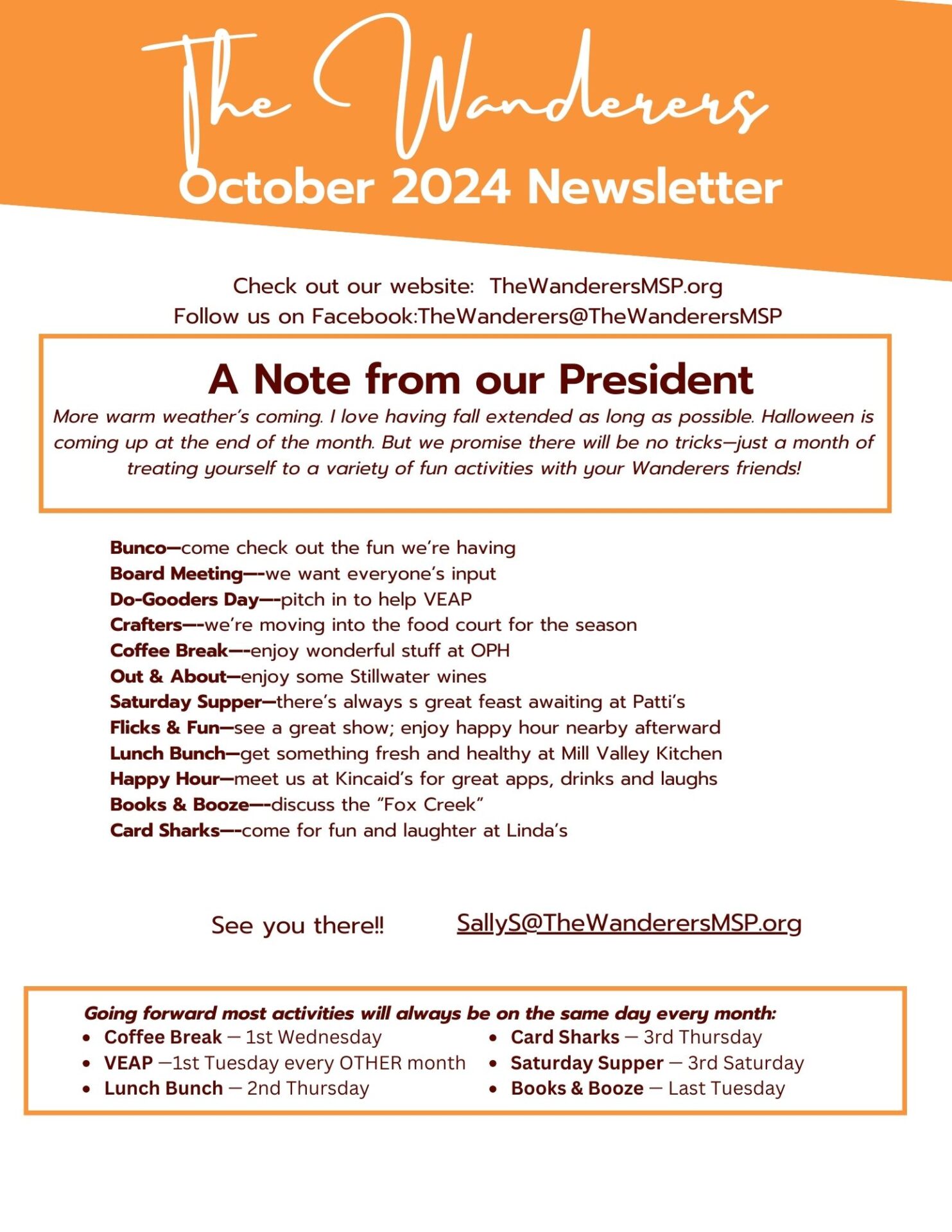 October 2024 Newsletter | the wanderers